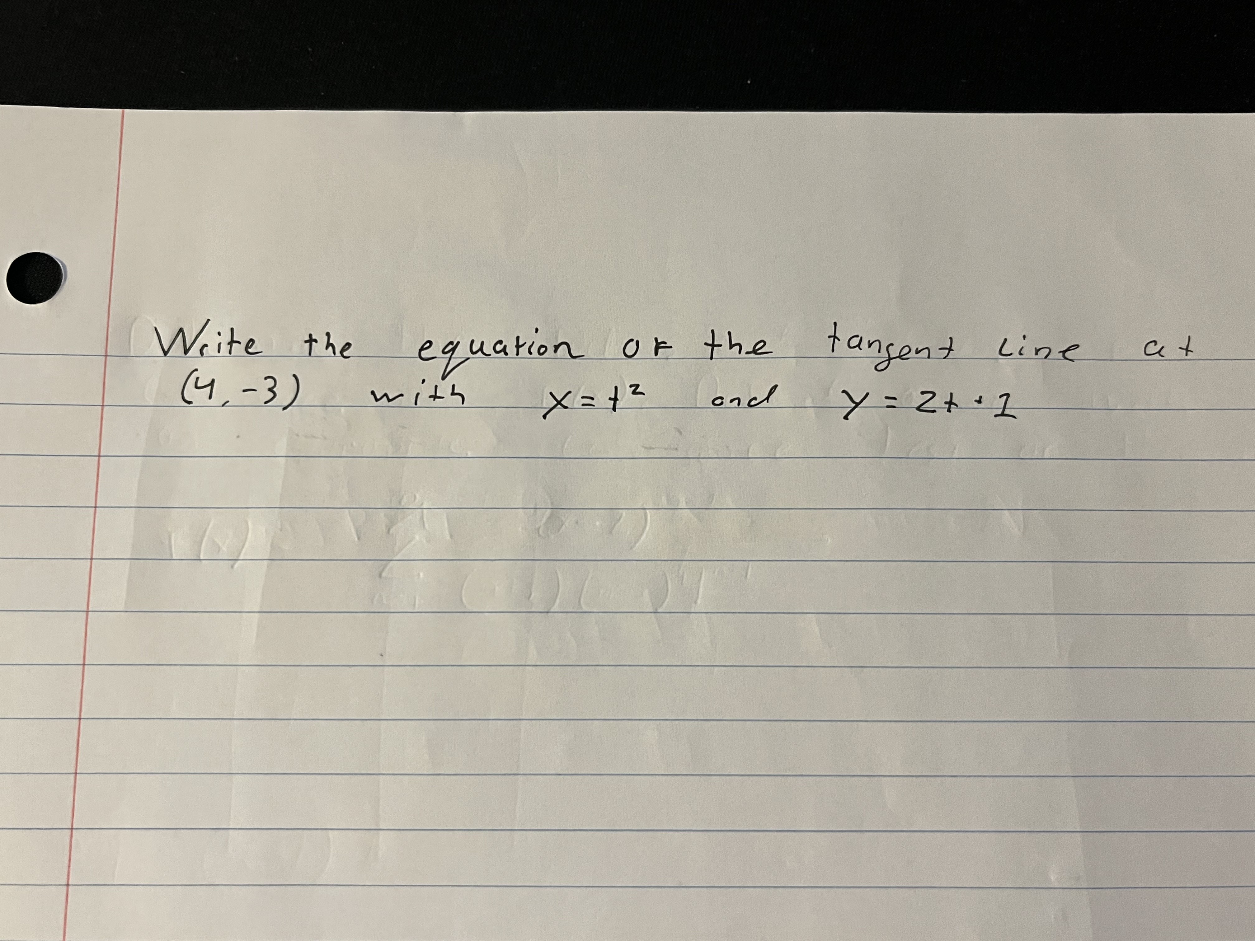 Solved Write the equation of the tangent line at (4,−3) with | Chegg.com