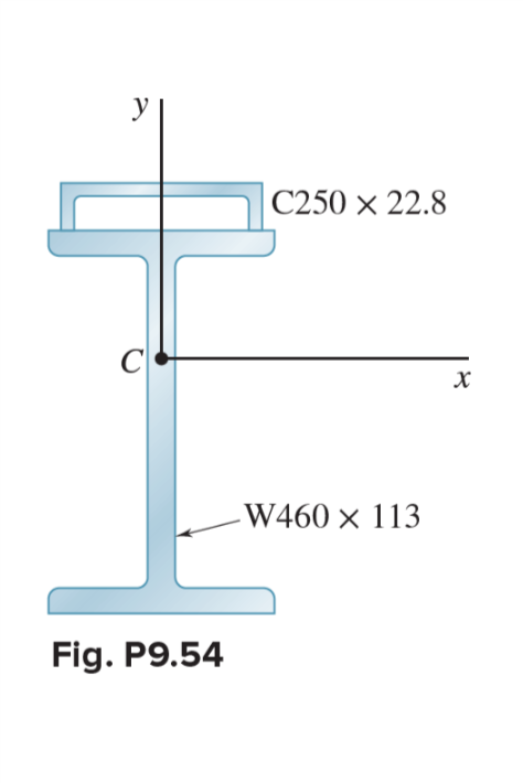 Solved 9.54 The strength of the rolled W section shown is | Chegg.com