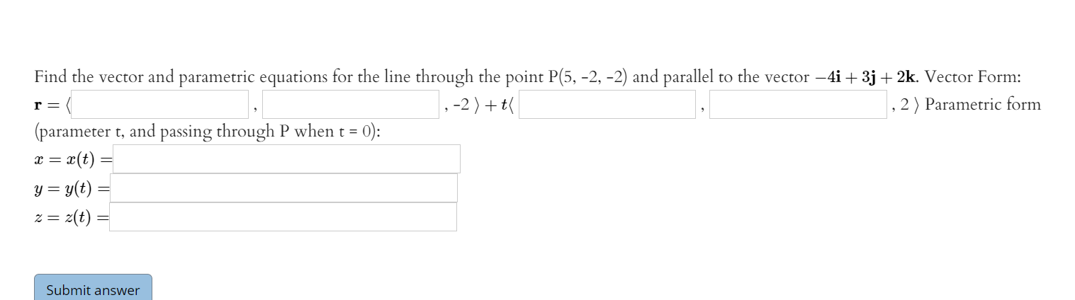 Solved find the vector and parametric equations for the line | Chegg.com