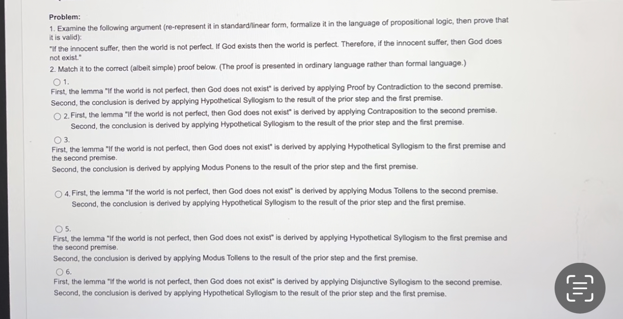 Problem:Examine the following argument (re-represent | Chegg.com