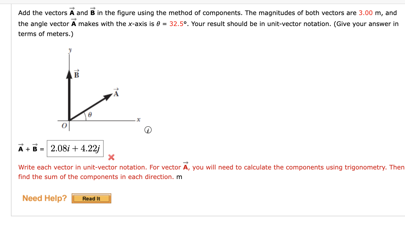 Solved Add the vectors A and B in the figure using the | Chegg.com