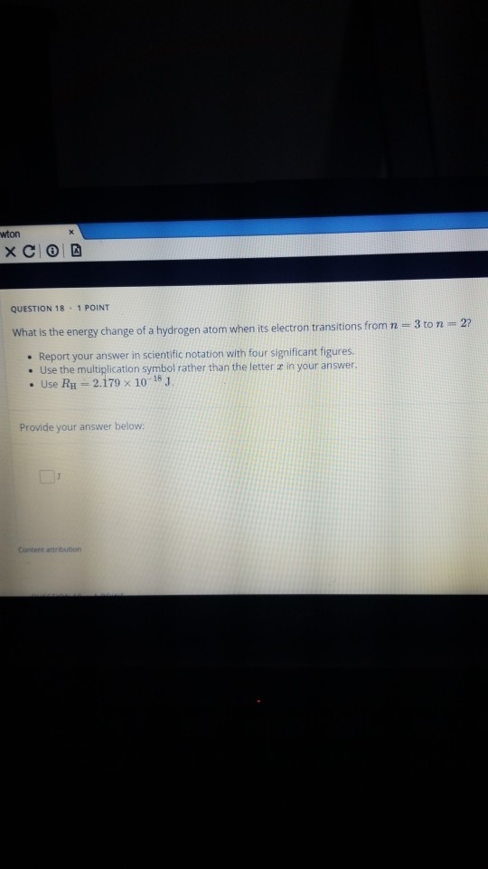 Solved wton XCO QUESTION 18.1 POINT 2? What is the energy | Chegg.com
