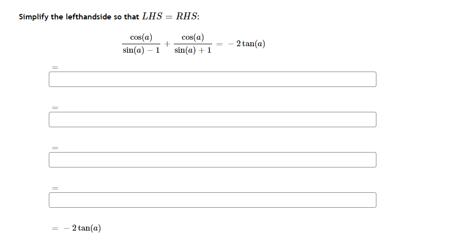 Solved Simplify the lefthandside so that LHS=RHS : | Chegg.com