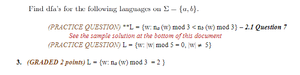 Solved Find dfa's for the following languages | Chegg.com