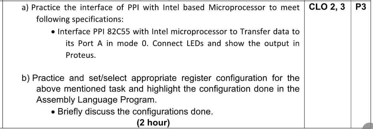 a) Practice the interface of PPI with Intel based | Chegg.com
