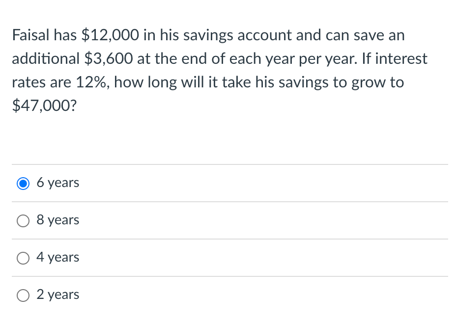 Solved Faisal has $12,000 in his savings account and can | Chegg.com