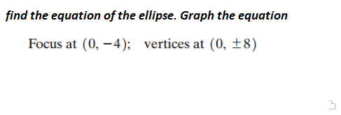 Solved find the equation of the ellipse. Graph the equation | Chegg.com