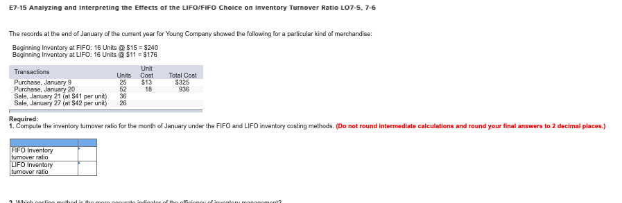Solved E7-15 Analyzing and Interpreting the Effects of the | Chegg.com