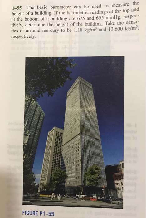 Solved 1-55 The basic barometer can be used to measure the | Chegg.com
