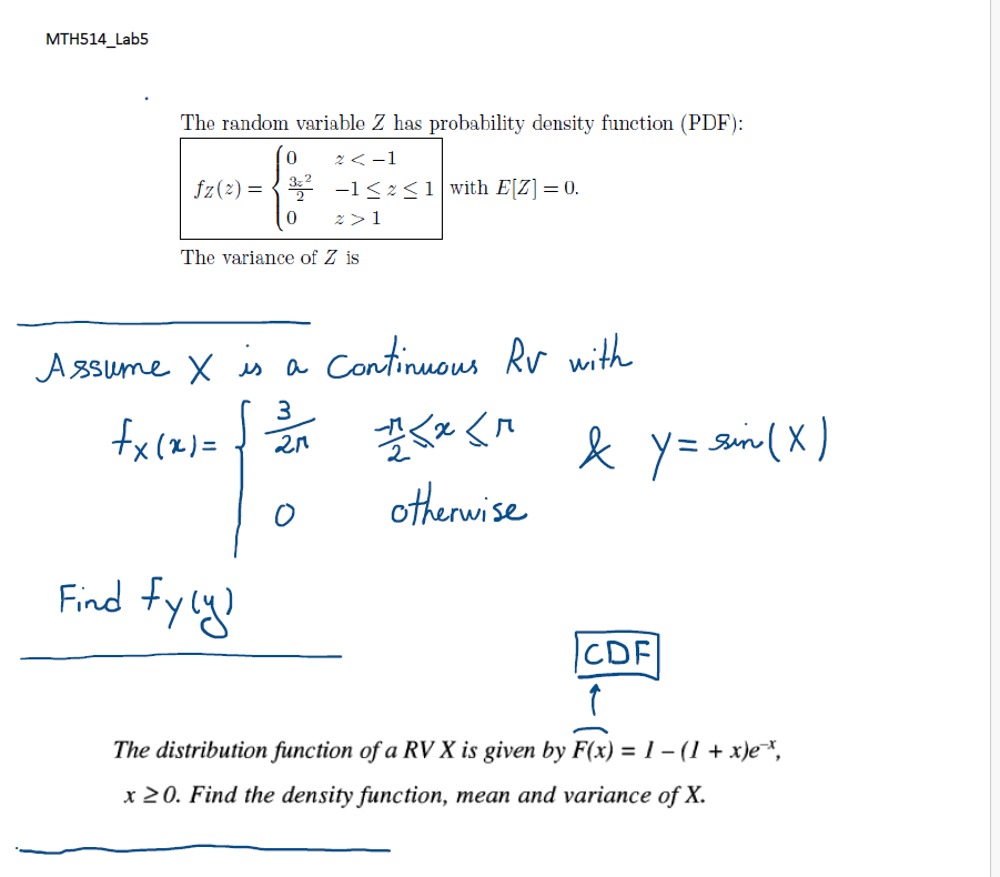 Solved The random variable Z ﻿has probability density | Chegg.com