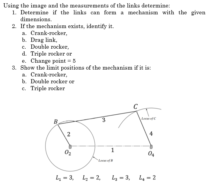 Solved Using the image and the measurements of the links | Chegg.com
