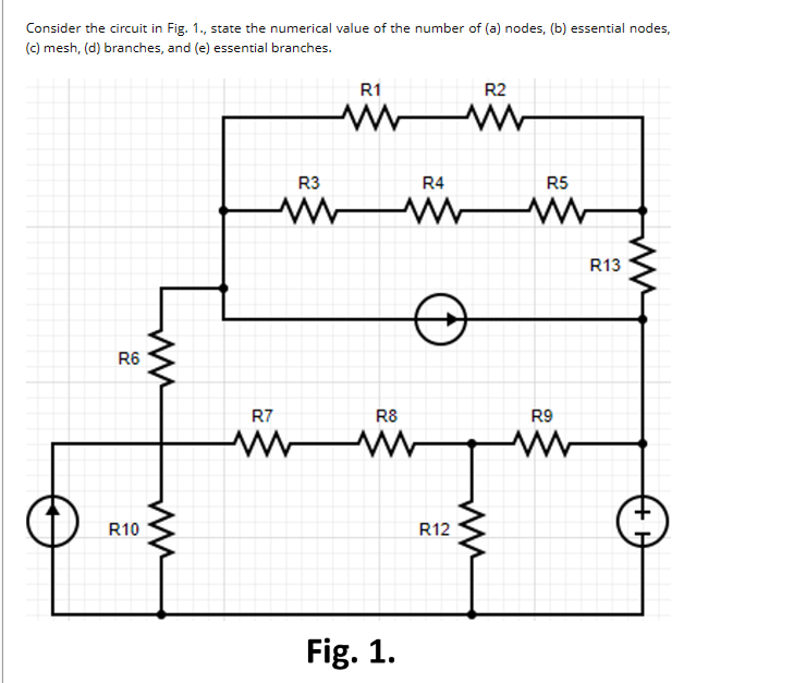 Solved Consider the circuit in Fig. 1., ﻿state the numerical | Chegg.com