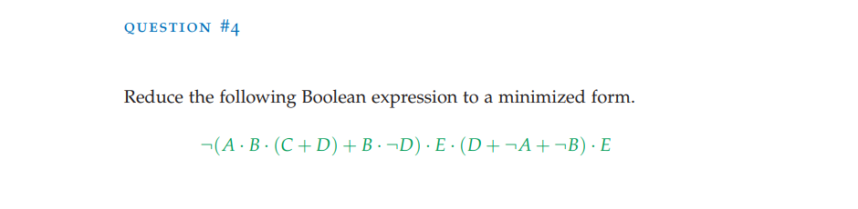 Reduce the following Boolean expression to a | Chegg.com