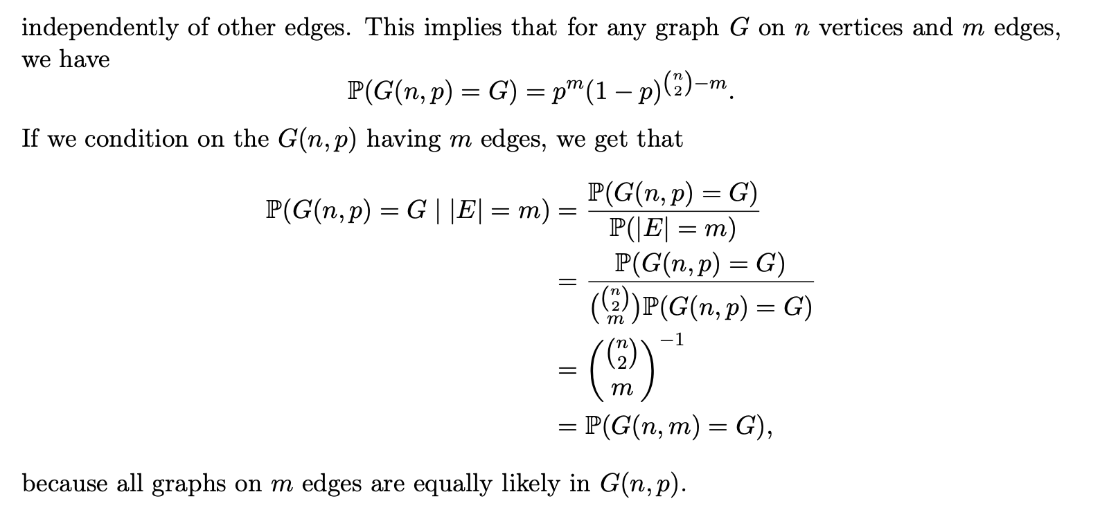 The two models G(n, m) and G(n,p) are the two | Chegg.com