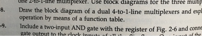 Solved Draw the block diagram of a dual 4-to-1-line | Chegg.com
