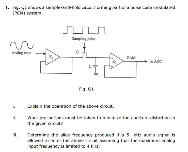 Solved 1. Fig. Q1 shows a sample-and-hold circuit forming | Chegg.com