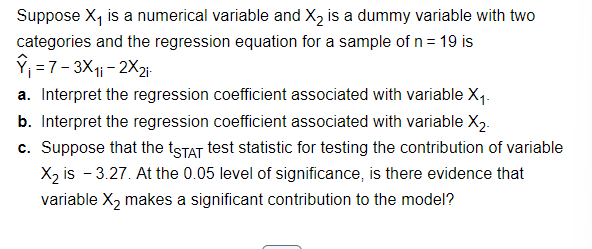 Solved Suppose X1 is a numerical variable and X2 is a dummy | Chegg.com