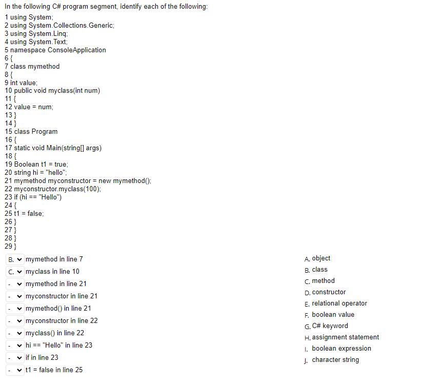 Solved In The Following C Program Segment Identify Each Of 7550