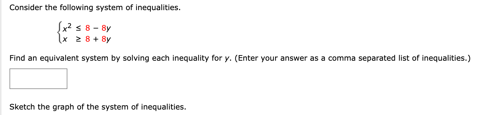 Solved Consider the following system of inequalities. | Chegg.com