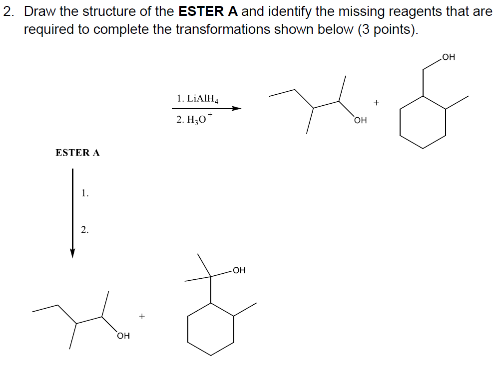 Solved 2. Draw the structure of the ESTER A and identify the | Chegg.com