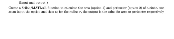 Solved (Input and output Create a Scilab/MATLAB function to | Chegg.com