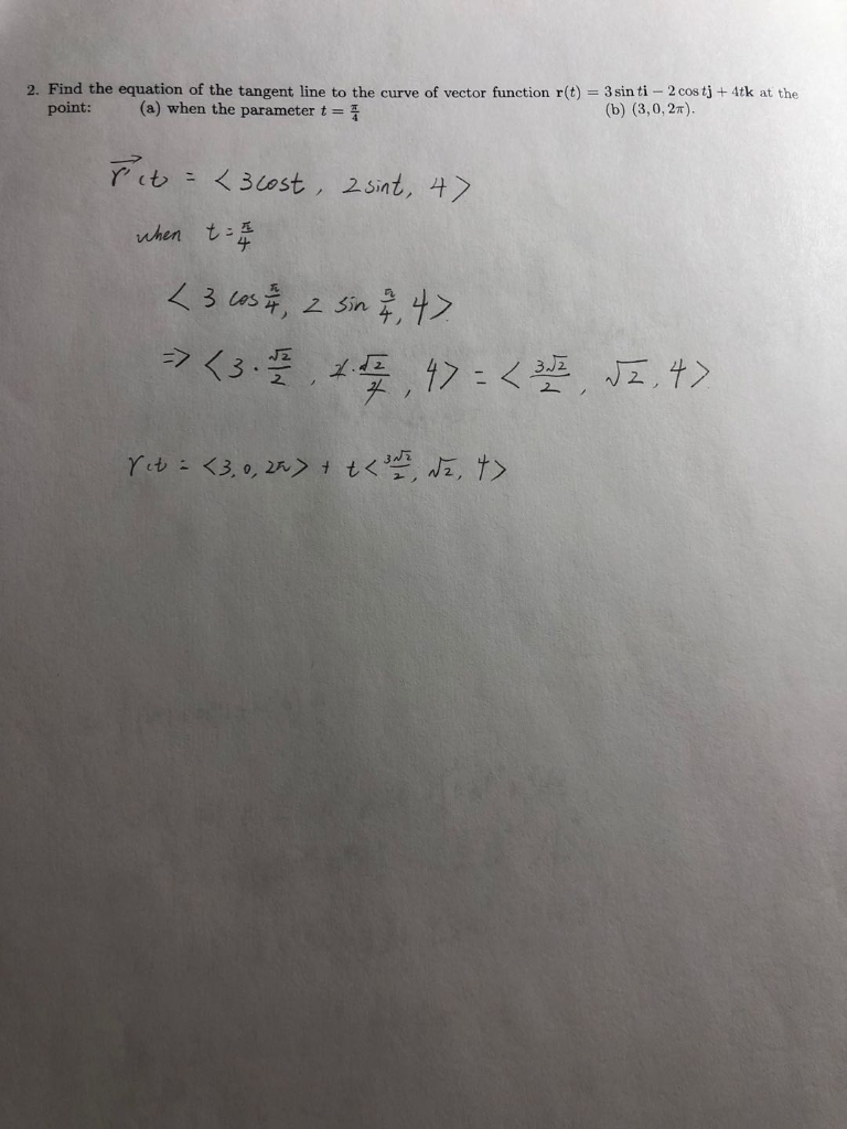Solved 2. Find the equation of the tangent line to the curve | Chegg.com