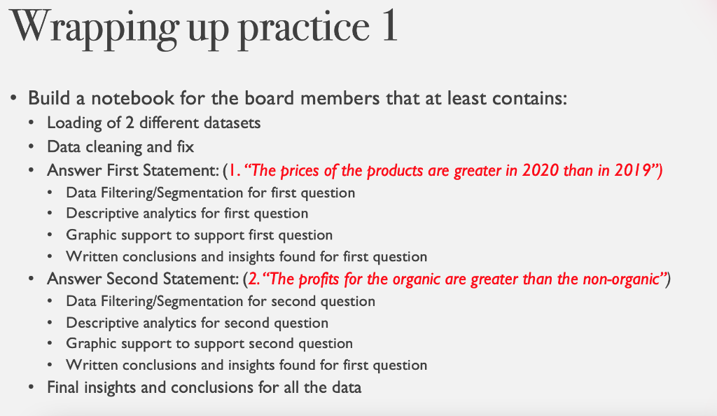 Solved Wrapping up practice 1 - Build a notebook for the | Chegg.com