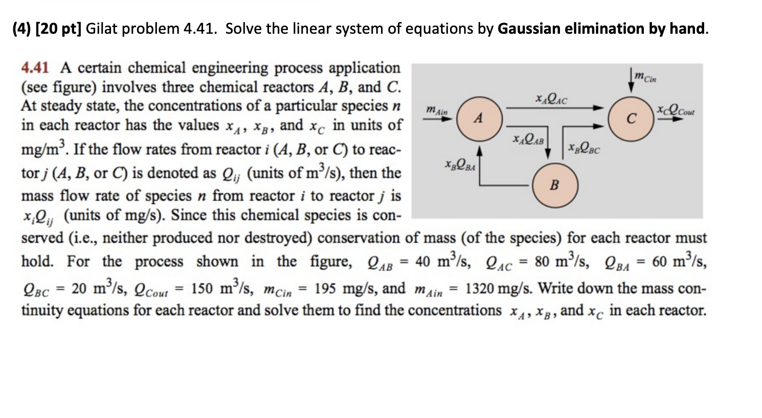 (4) [20 pt] Gilat problem 4.41. Solve the linear | Chegg.com