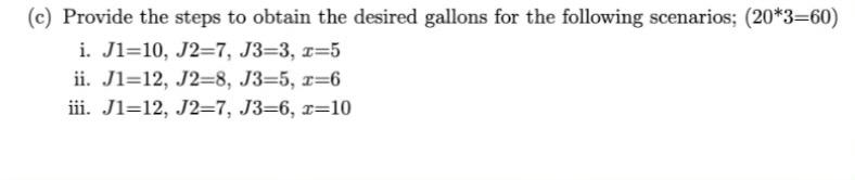 You are given three jugs J1, J2 and J3 with capacity | Chegg.com