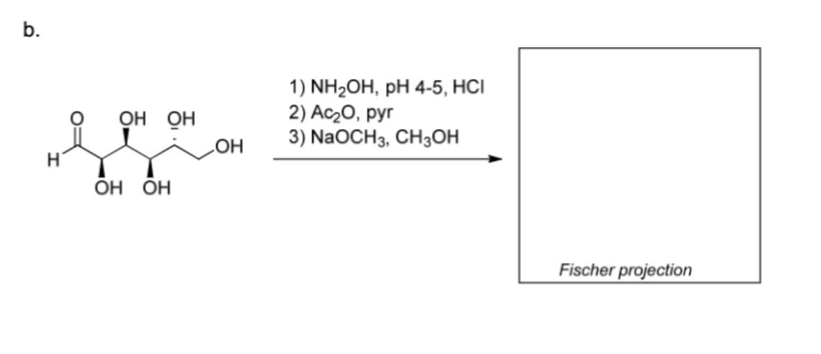 Solved b. 1) NH2OH,pH4−5,HCl 2) Ac2O, pyr 3) NaOCH3,CH3OH | Chegg.com