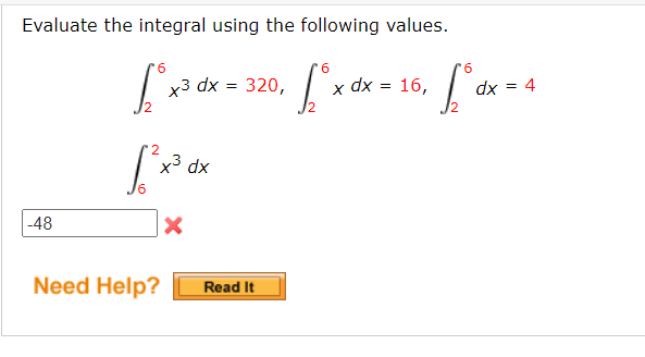 Solved Evaluate the integral using the following values. x3 | Chegg.com