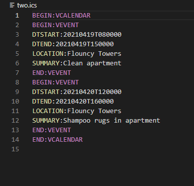 Solved Write a python program that read the .ics file and | Chegg.com