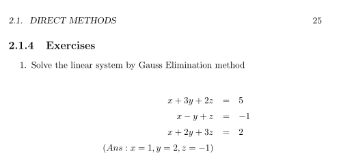 Solved 2.1. DIRECT METHODS 25 2.1.4 Exercises 1. Solve the | Chegg.com