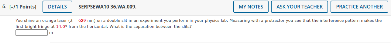 Solved [-/1 Points] SERPSEWA10 36.WA.009. first briaht | Chegg.com