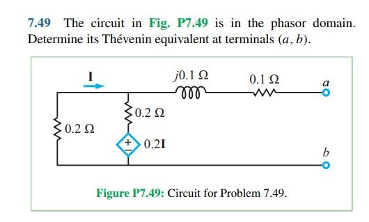 Solved 7.49 The circuit in Fig. P7.49 is in the phasor | Chegg.com