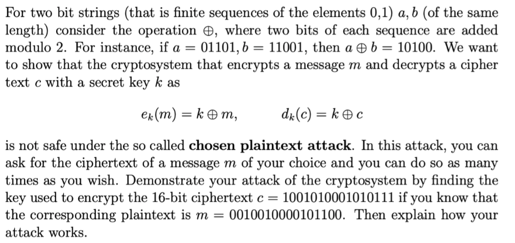 For two bit strings (that is finite sequences of the | Chegg.com