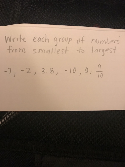 Solved Write each group of number's from smallest to largest | Chegg.com