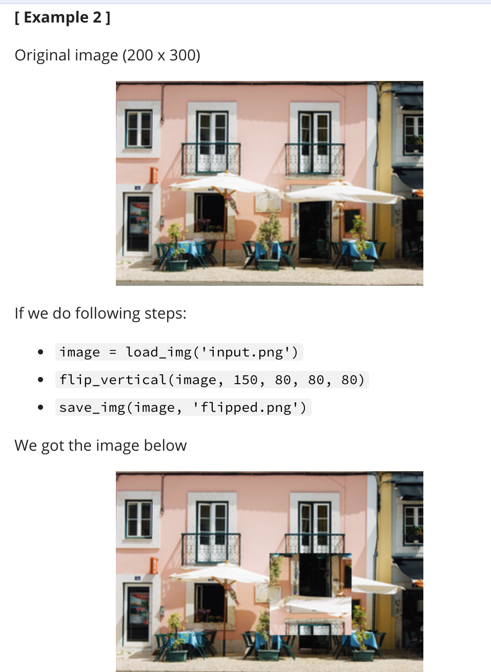 Solved Task 1: Flip region def flip_vertical(image, | Chegg.com