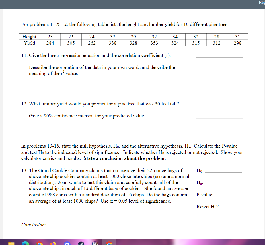 Solved For problems 11&12, the following table lists the | Chegg.com