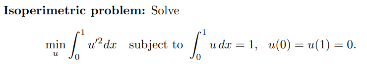 Solved Isoperimetric problem: Solve 1 min min u'? dx subject | Chegg.com