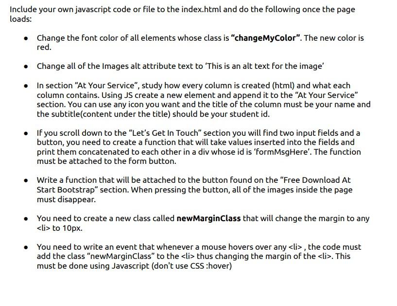 Solved Include your own javascript code or file to the | Chegg.com