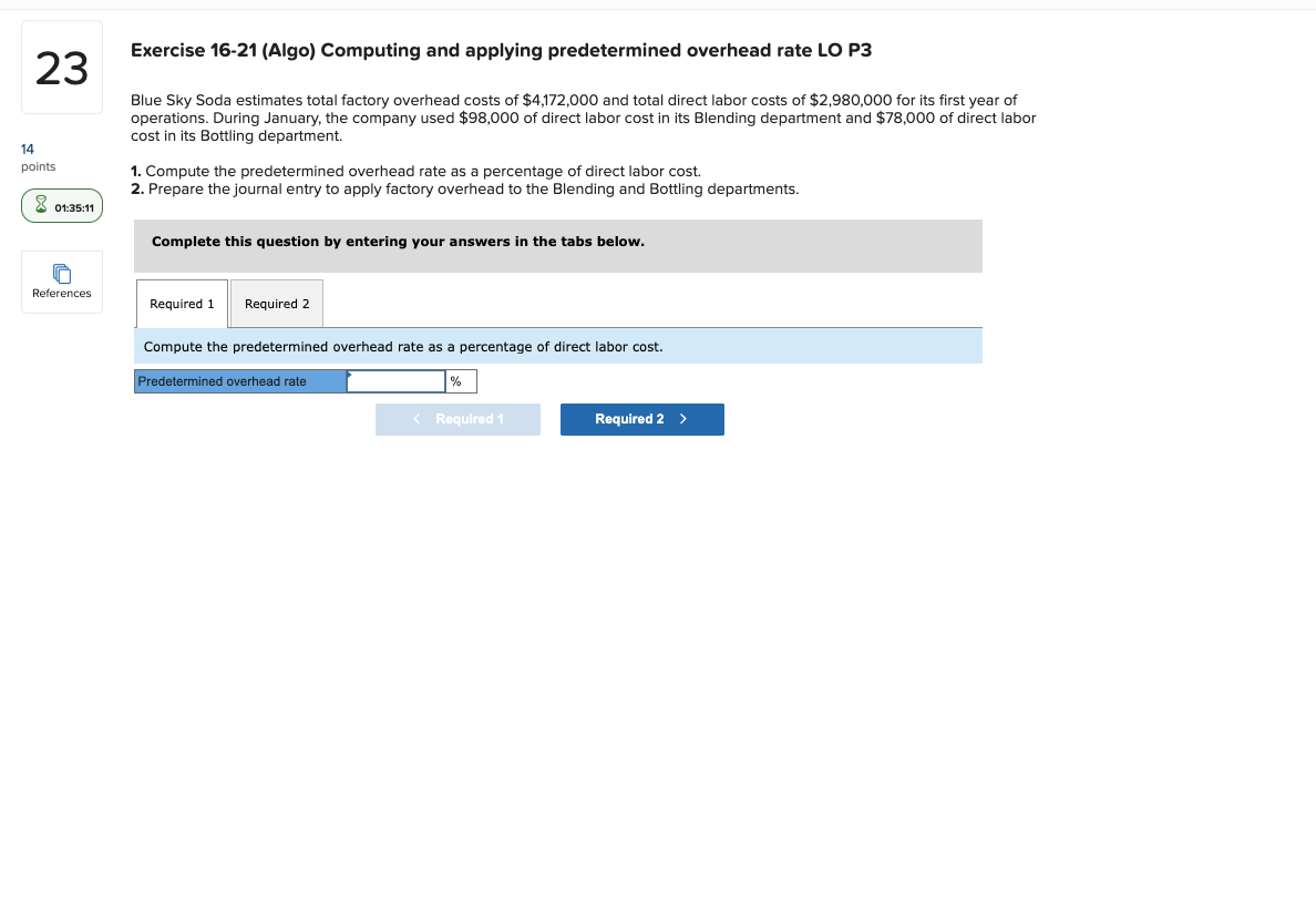 Solved Exercise 16-21 (Algo) Computing and applying | Chegg.com