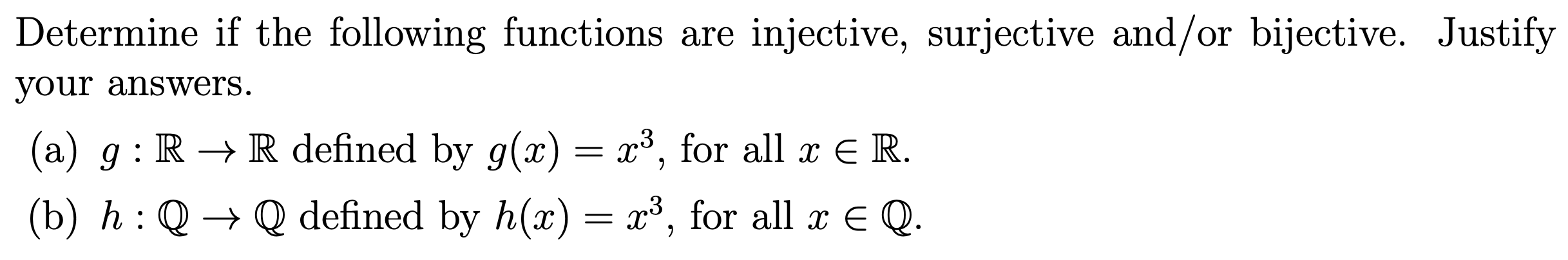 Solved Determine if the following functions are injective, | Chegg.com