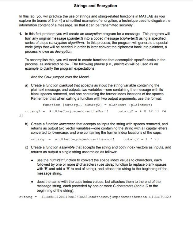 Solved Strings and Encryption In this lab, you will practice | Chegg.com