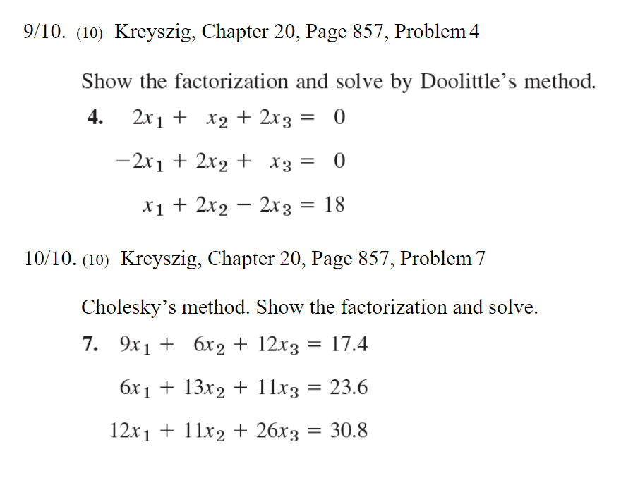 Solved 9/10. (10) Kreyszig, Chapter 20, Page 857, Problem 4 | Chegg.com