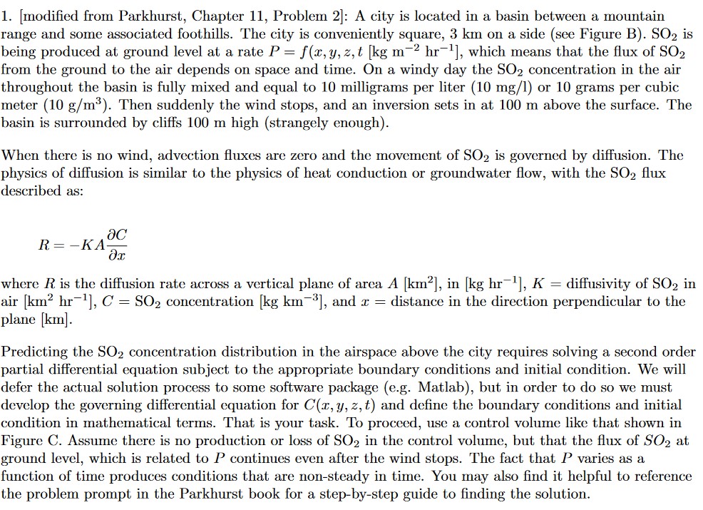 1. [modified from Parkhurst, Chapter 11, Problem 2]: | Chegg.com