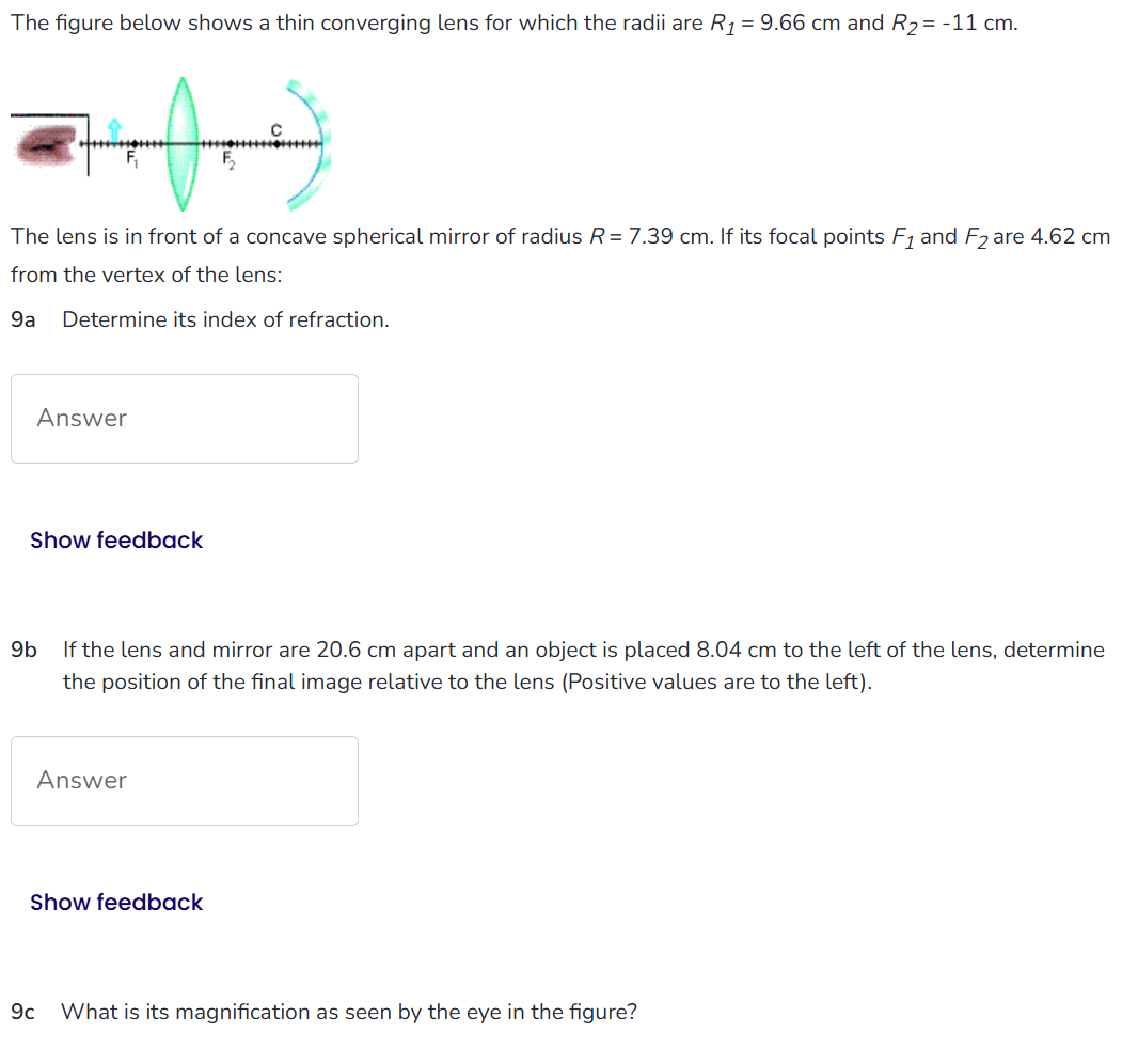 Solved The figure below shows a thin converging lens for | Chegg.com