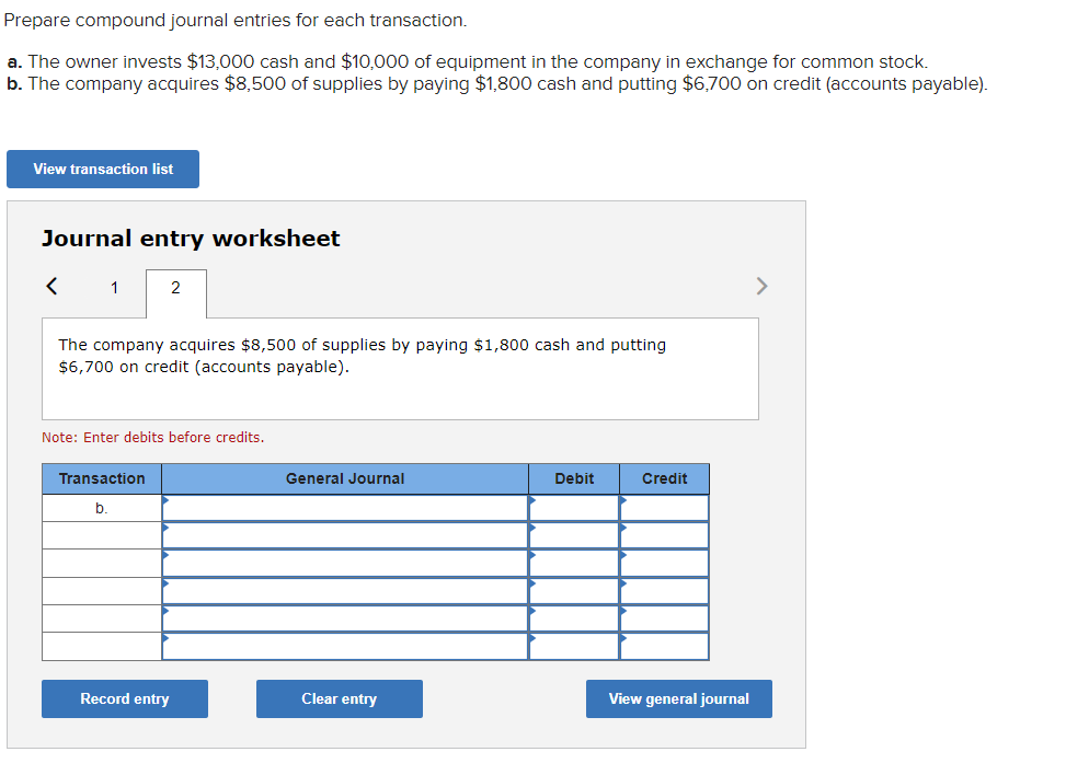 Solved Prepare compound journal entries for each | Chegg.com