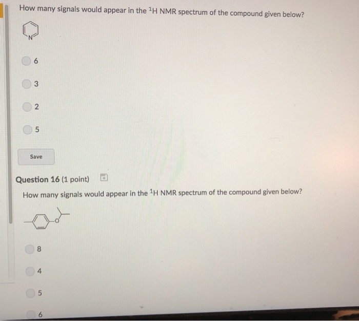 Solved How many signals would appear in the 1H NMR spectrum | Chegg.com