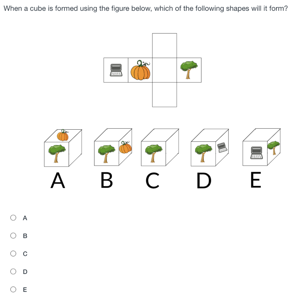 Solved When a cube is formed using the figure below, which | Chegg.com